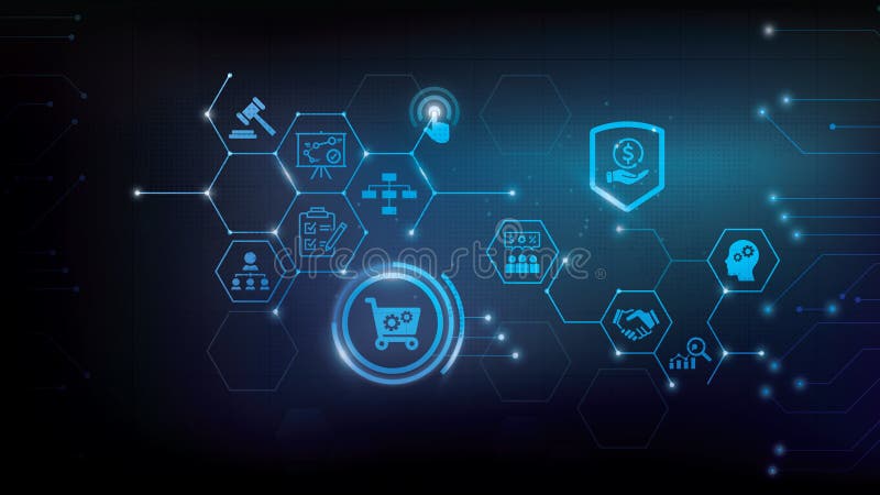 Procurement Management Banner Web Icon Vector Illustration Stock Vector ...