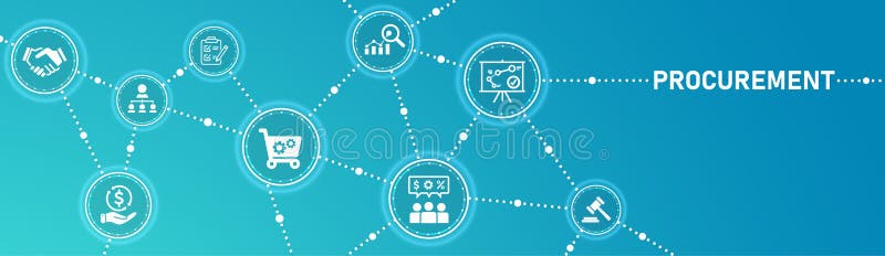 Procurement Management Banner Web Icon Vector Illustration Stock Vector ...