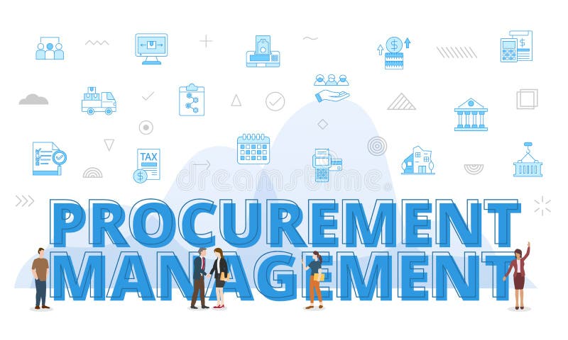 Procurement Management Concept with Big Words and People Surrounded by ...