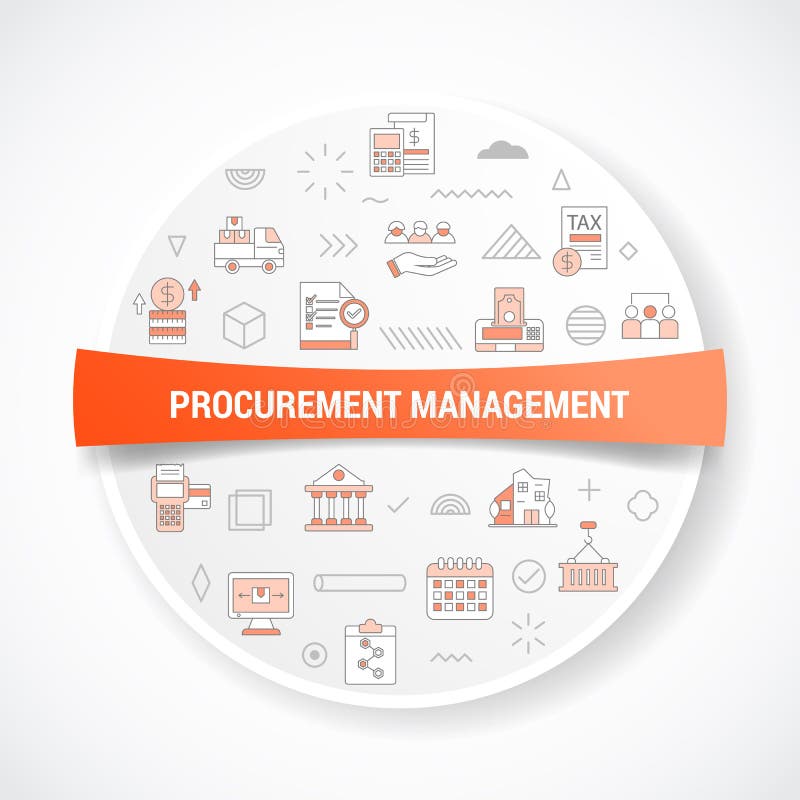 Procurement Management Concept with Icon Concept with Round or Circle ...