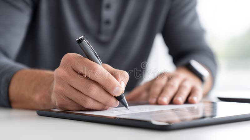 Procurement Officer Completes Electronic Purchase Order Using Digital ...