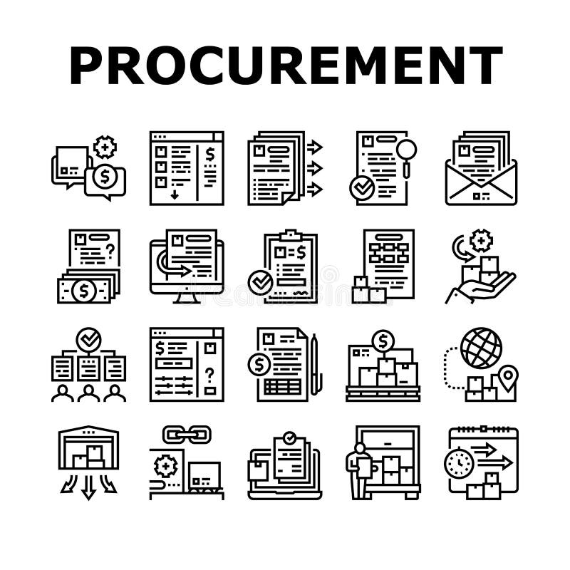 Procurement Process Collection Icons Set Vector . Stock Vector ...
