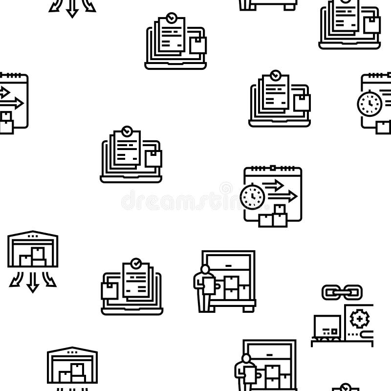 Procurement Process Vector Seamless Pattern Stock Vector - Illustration ...