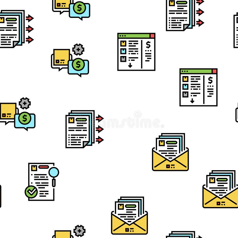 Procurement Process Vector Seamless Pattern Stock Vector - Illustration ...
