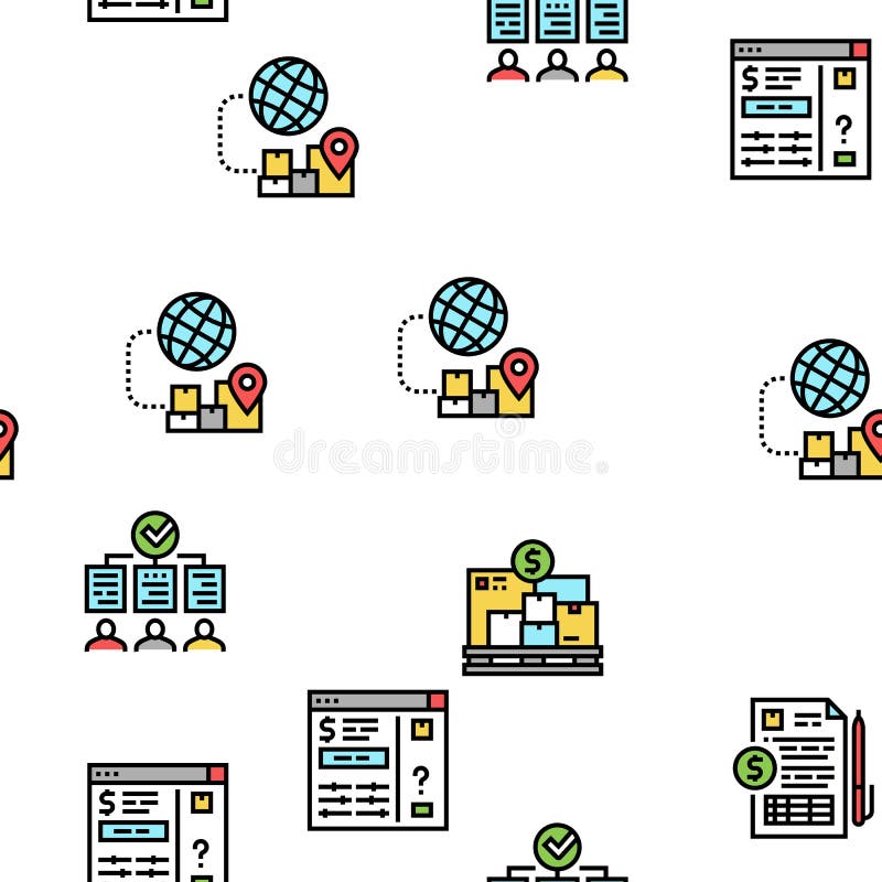 Procurement Process Vector Seamless Pattern Stock Vector - Illustration ...