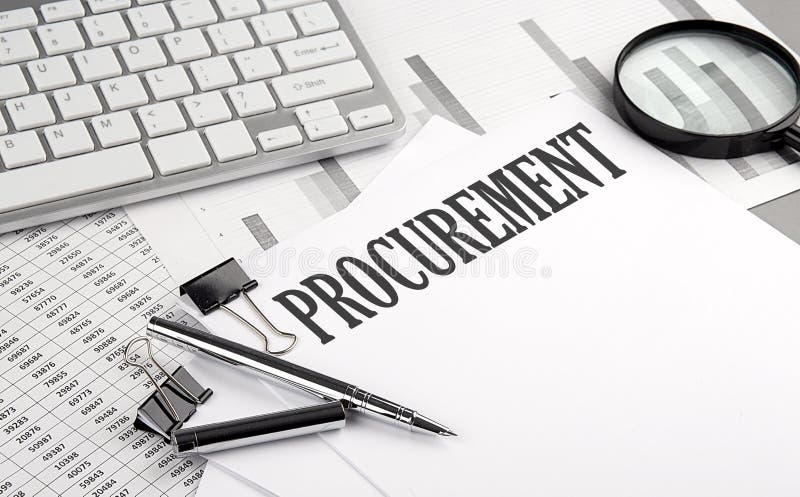 PROCUREMENT Text on Paper with Chart and Keyboard, Business Concept ...