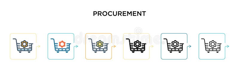 Procurement Vector Icon in 6 Different Modern Styles. Black, Two ...
