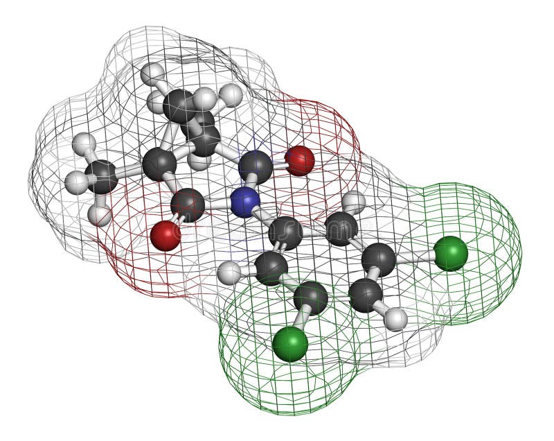 Procymidone Pesticide Molecule. Skeletal Formula. Stock Illustration ...