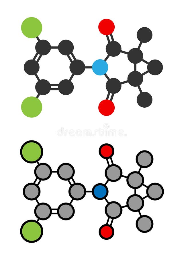Procymidone Pesticide Molecule. Skeletal Formula. Stock Illustration ...