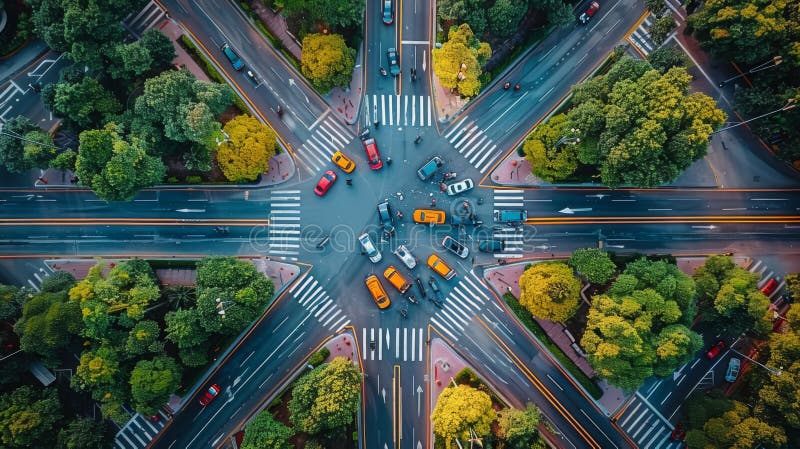 Produce a Birds-eye Scene of a Rear-end Collision at an Intersection ...