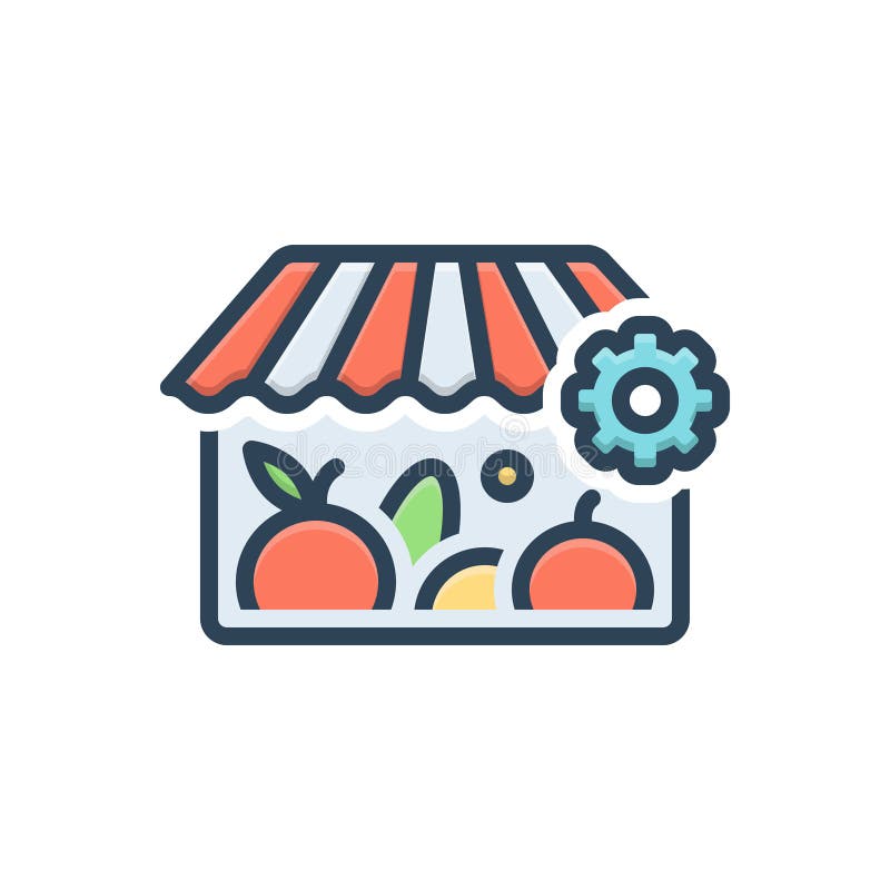 Color Illustration Icon for Produce, Output and Production Stock ...