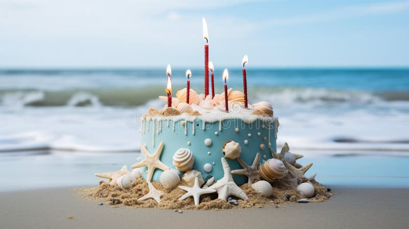 Happy Birthday Beach Cake Stock Illustrations – 160 Happy Birthday ...