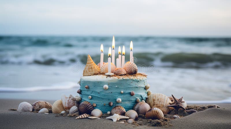 Happy Birthday Beach Cake Stock Illustrations – 201 Happy Birthday ...