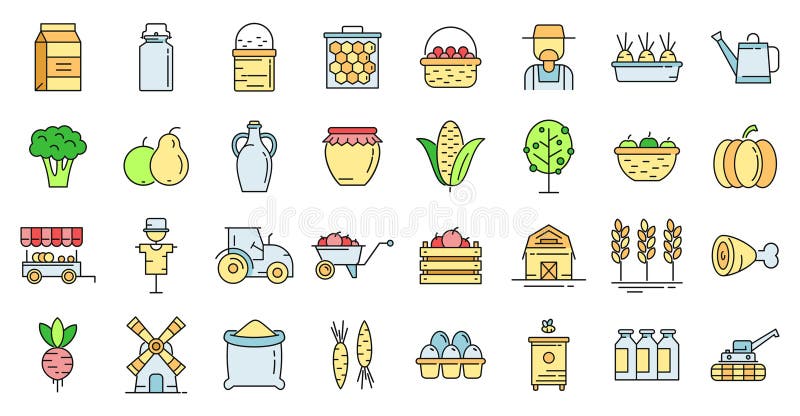 Producer Icons Set Vector Color Line Stock Illustration - Illustration ...