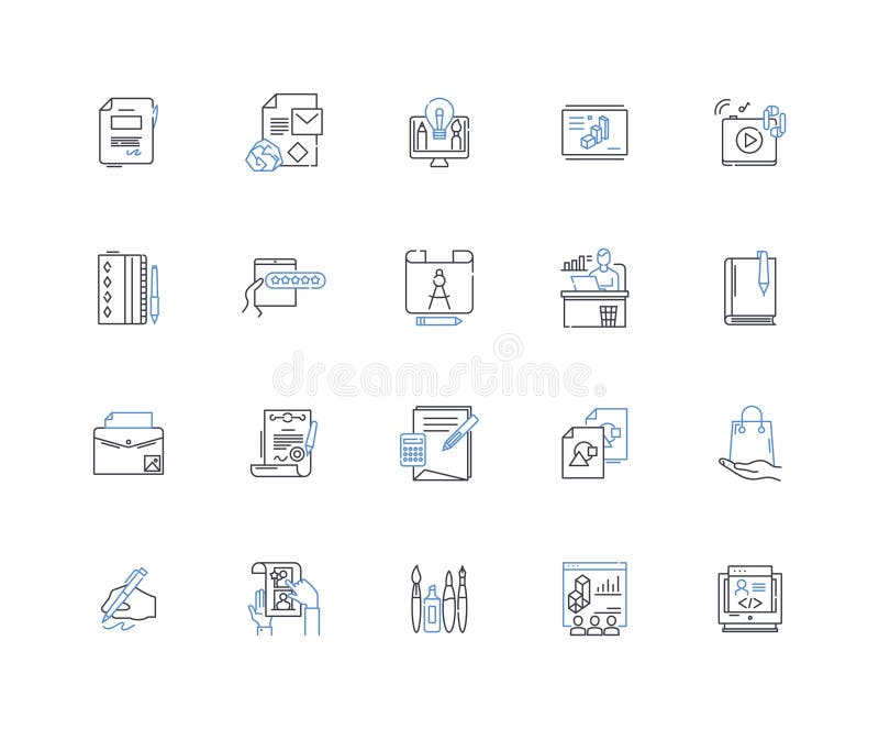 Producer Line Icons Collection. Creative, Innovative, Collaborative ...