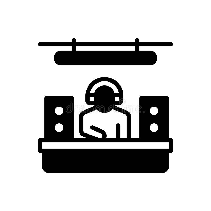 Black Solid Icon for Producers, Composer and Speaker Stock Illustration ...