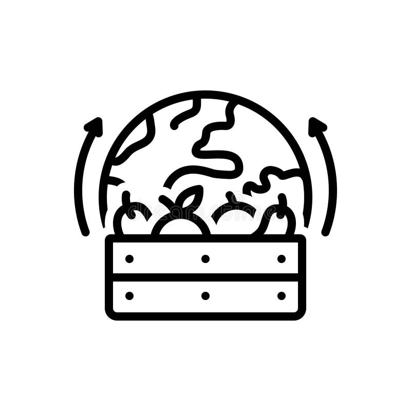 Black Line Icon for Produces, Out Turn and Prolificacy Stock ...