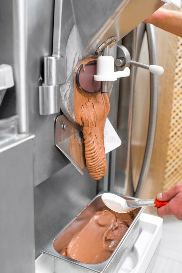 Mixing Ingresdients for Ice Cream Production Stock Image - Image of ...