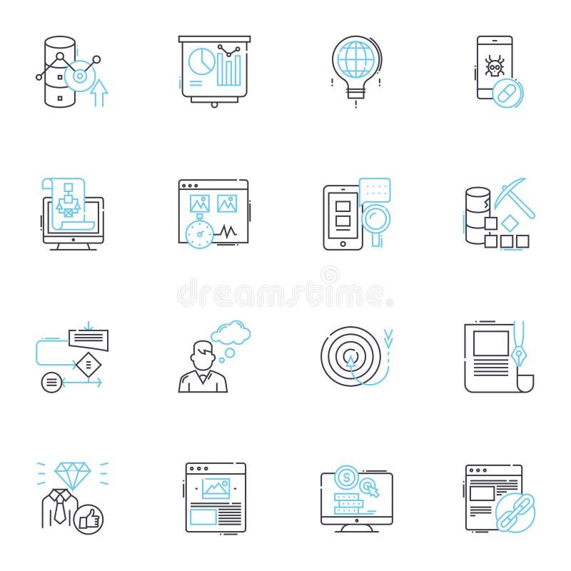 Product Analysis Linear Icons Set. Analysis, Product, Features ...