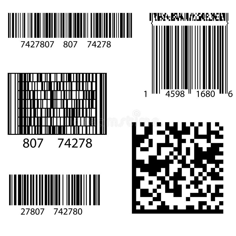 Product Barcode 2d Square Label Stock Vector - Illustration of lines ...
