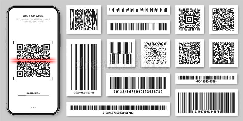 Product Barcodes and QR Codes. Smartphone Application, Scanner App ...