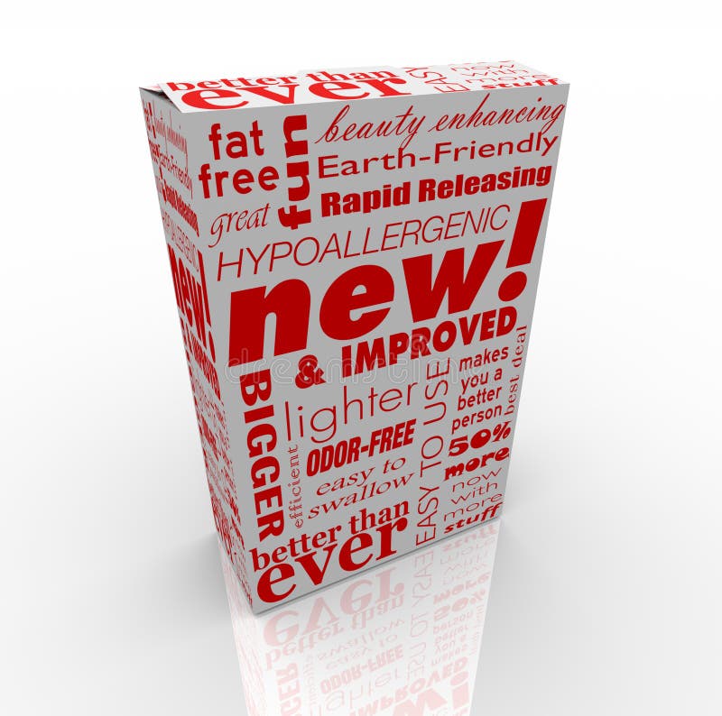 Product Box - New and Improved Stock Illustration - Illustration of ...