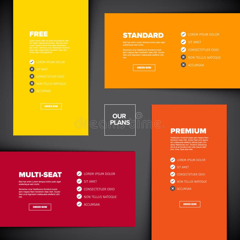 Product Cards Features Schema Template Stock Vector - Illustration of ...