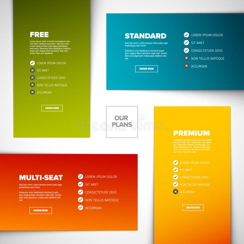 Product Cards Features Schema Template Stock Vector - Illustration of ...