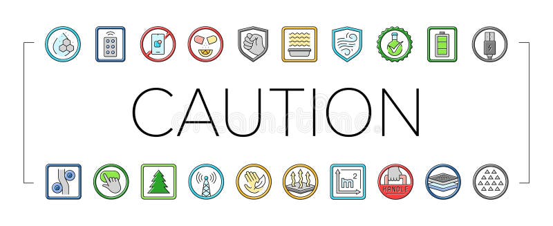 Product Caution Label Warning Icons Set Vector Stock Vector ...