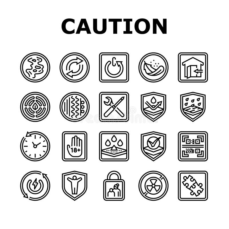 Product Caution Label Warning Icons Set Vector Stock Vector ...