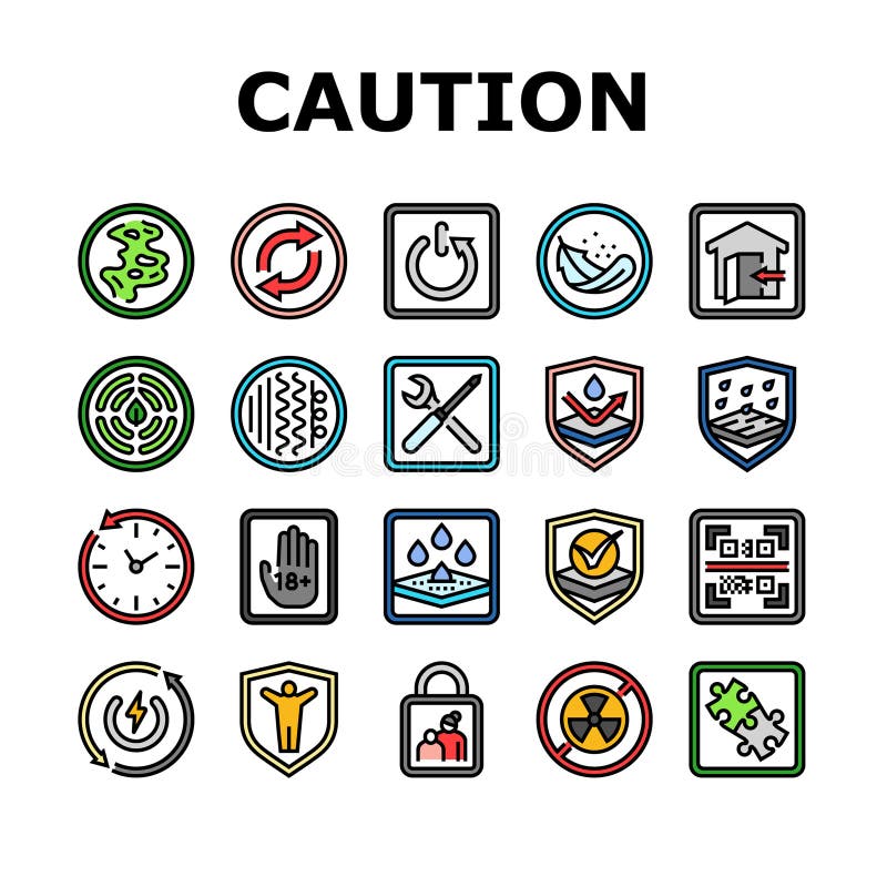 Product Caution Label Warning Icons Set Vector Stock Vector ...