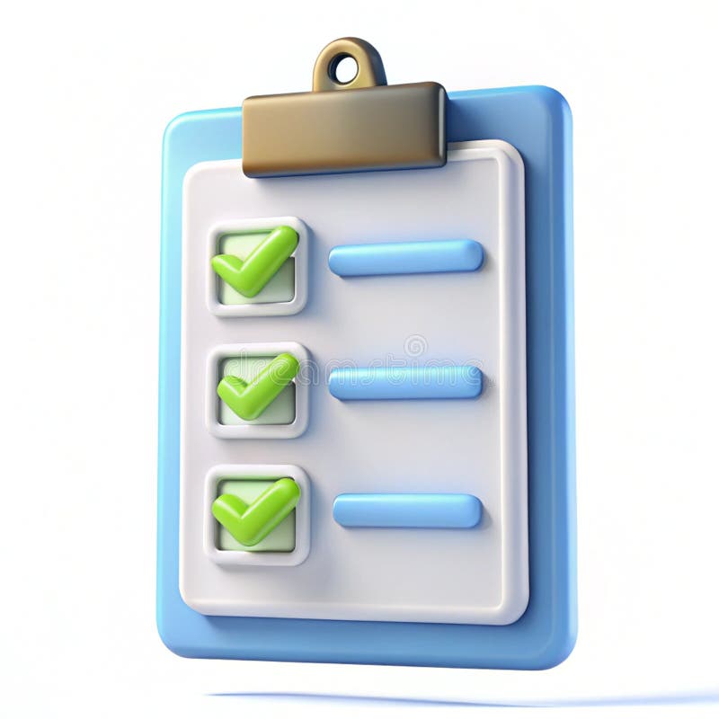 Checklist 3D Icon stock illustration. Illustration of sleek - 359120875