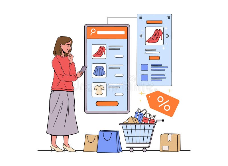 Product Comparison Online stock vector. Illustration of screen - 347482134