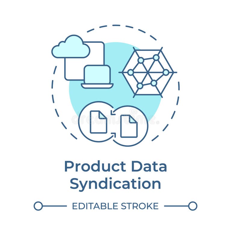 Product Data Syndication Soft Blue Concept Icon Stock Illustration ...