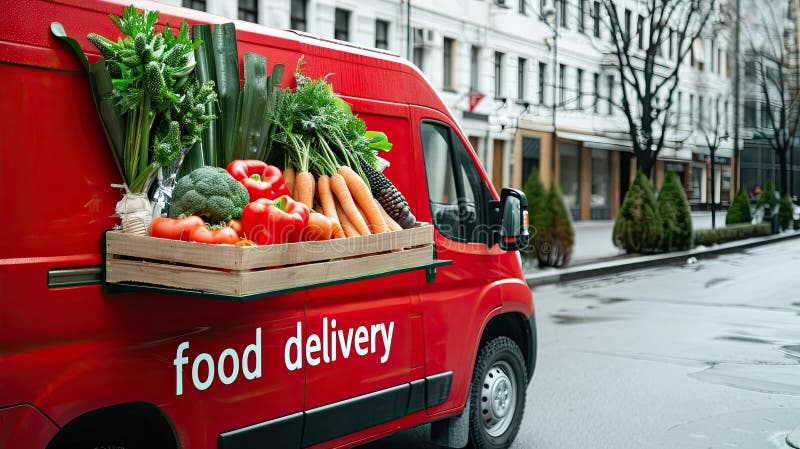 Product Delivery Car with an Inscription. Selective Focus Stock ...