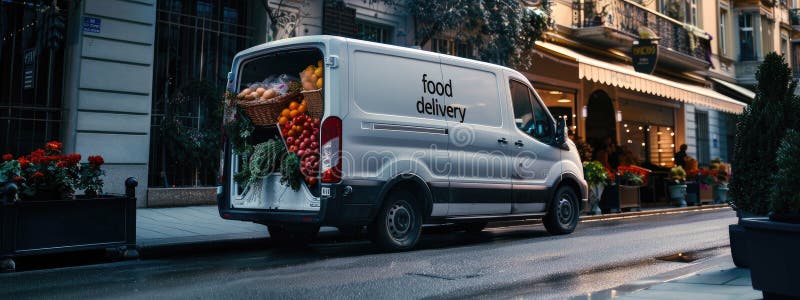 Product Delivery Car with an Inscription. Selective Focus Stock ...