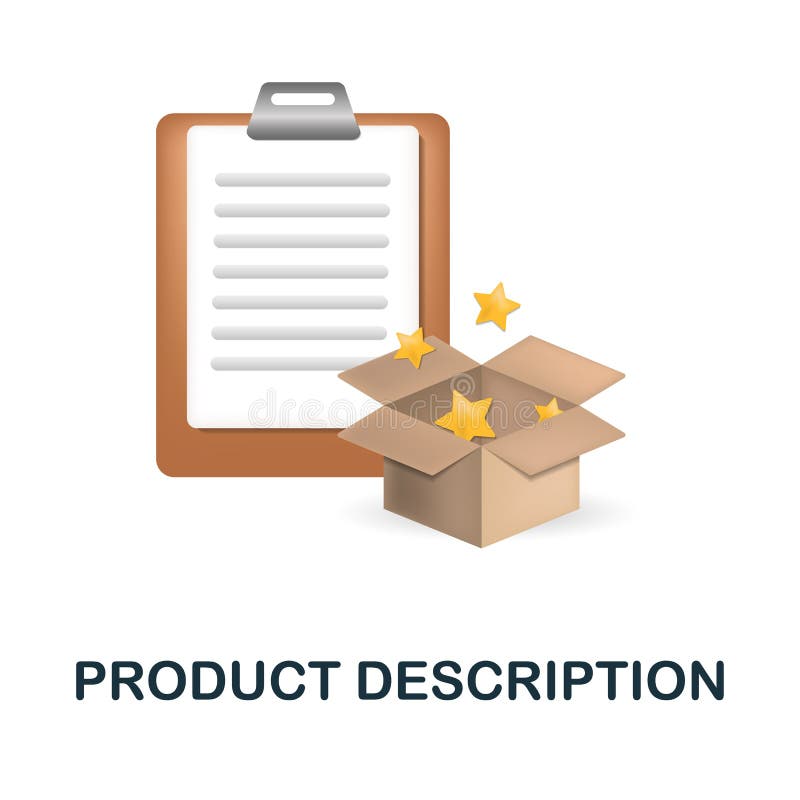 Product Description Icon. 3d Illustration from Business Plan Collection ...