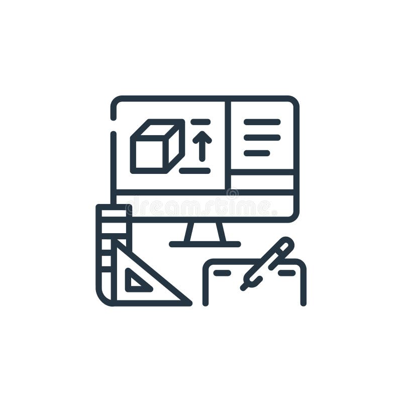 Product CAD Design on Computer Stock Vector - Illustration of working ...