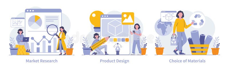 Product Development Concept. Flat Vector Illustration. Stock ...
