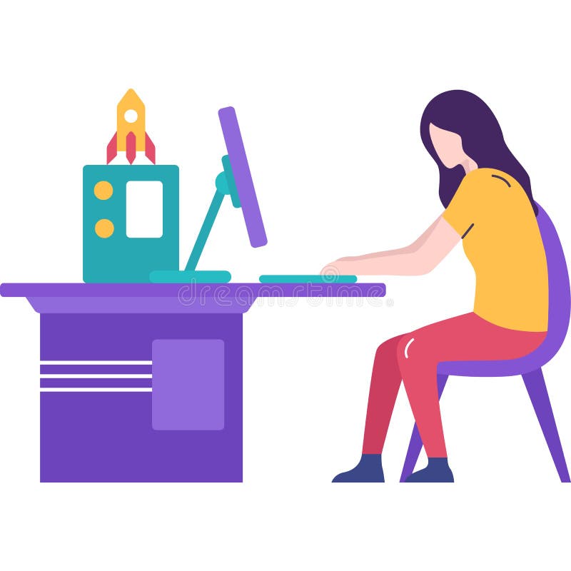 Product Development Icon Vector Woman Work Laptop Stock Vector ...