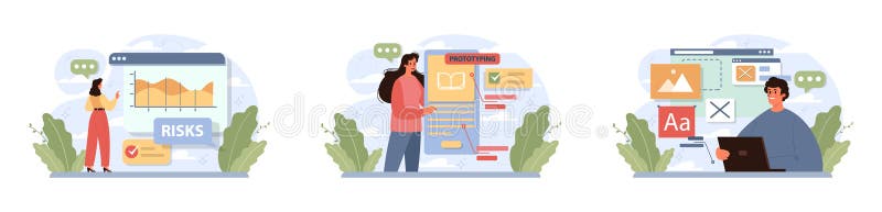 Product Development Set. New Brand or Start Up Launch Stages Stock ...