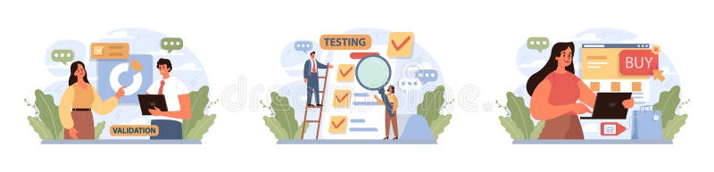 Product Development Set. New Brand or Start Up Launch Stages Stock ...