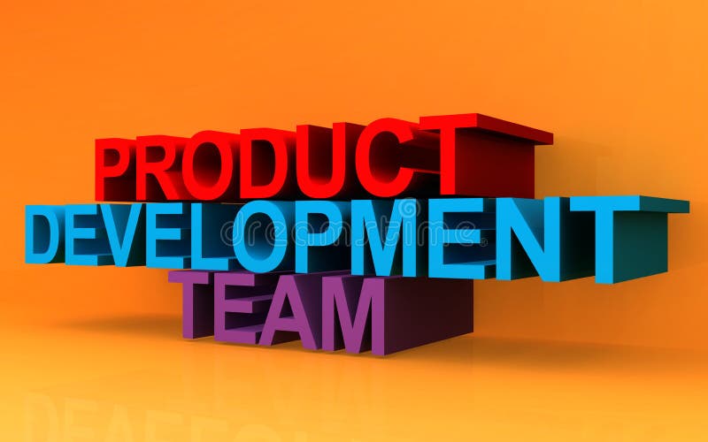 Product Development Team on Orange Stock Illustration - Illustration of ...