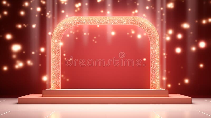 Product Display Background with Light Frame. 3d Podium for Your Product ...