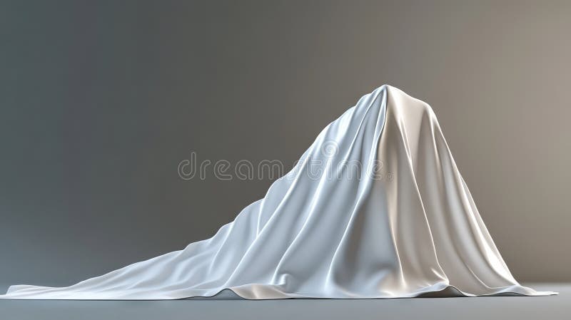 A Product Display Featuring White Fabric Draped Against a Minimalist ...