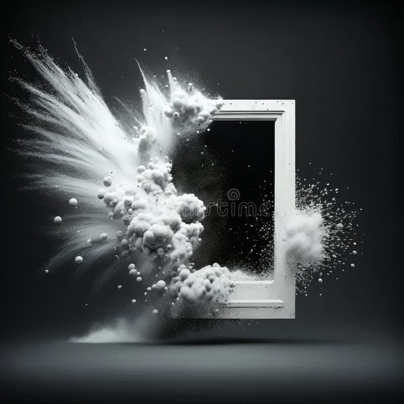 Product Display Frame with White Powder Paint Explosion. Generative Ai ...
