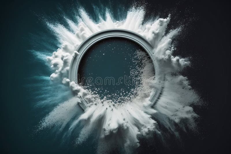 Product Display Frame with White Powder Paint Explosion. Generative Ai ...