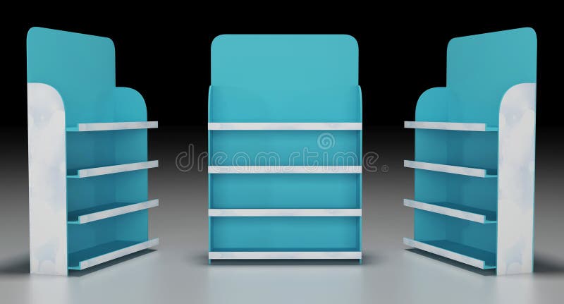 Product Display Gondola with Shelf Talker and Header. 3D Illustration ...