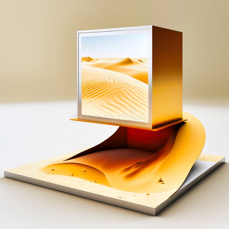 Product Display Podium on a Desert Sand Beach. Generative AI Stock ...