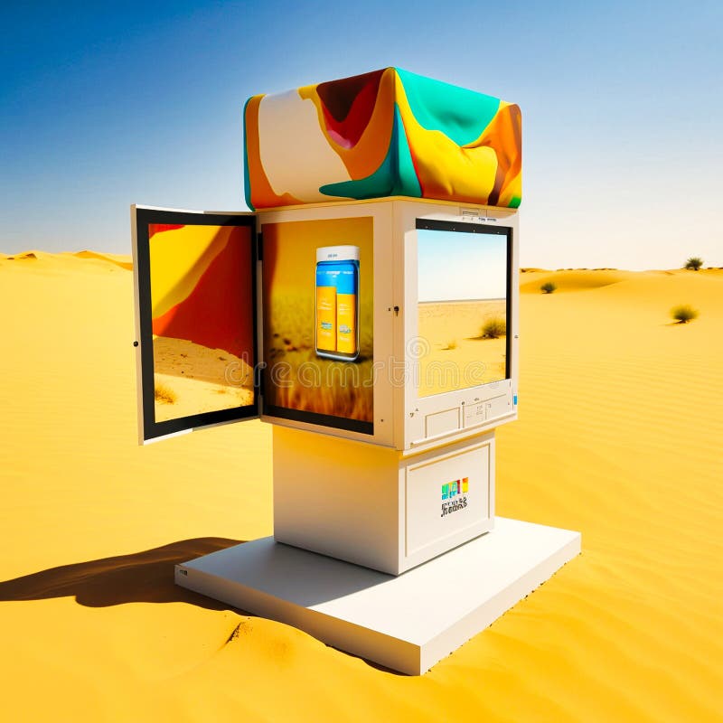 Product Display Podium on a Desert Sand Beach. Generative AI Stock ...